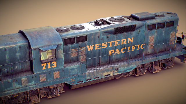 EMD GP7 Western Pacific 3D Model in Train 3DExport