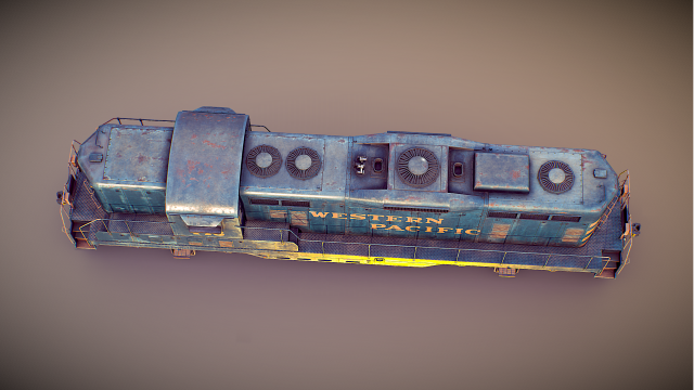 EMD GP7 Western Pacific 3D Model in Train 3DExport