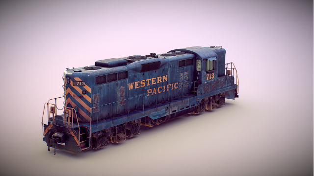 EMD GP7 Western Pacific 3D Model in Train 3DExport