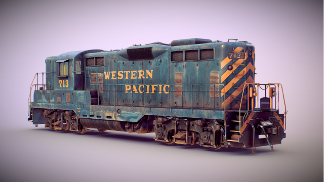 EMD GP7 Western Pacific 3D Model in Train 3DExport