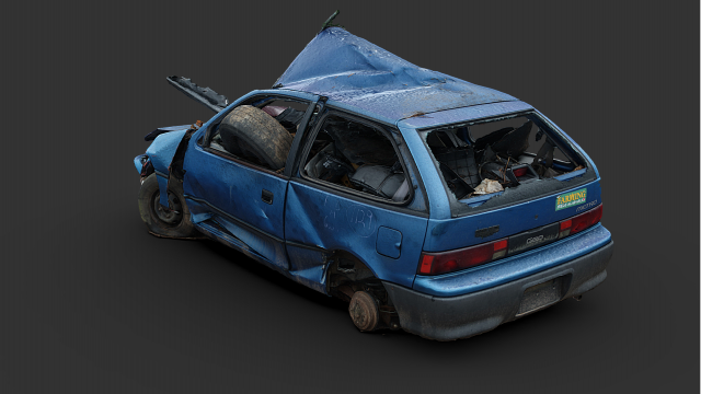 Destroyed Car 3D Model in Old Cars 3DExport