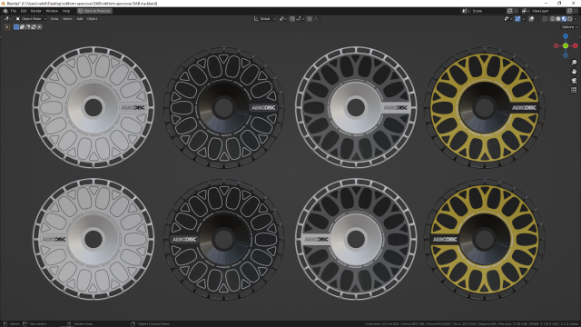 Rotiform Aerocover DAB and Rotiform LAS-R 3D Model in Parts of auto 3DExport