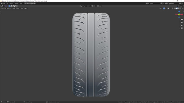 Continental ExtremeContact Force 3D Model in Parts of auto 3DExport