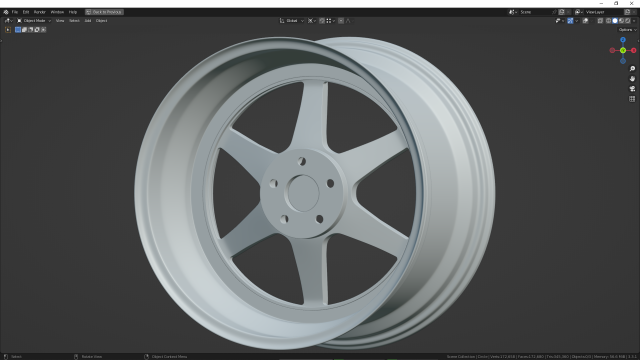 Custom Wheel N2 3D Model in Parts of auto 3DExport