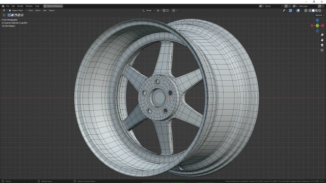 Custom Wheel N2 3D Model in Parts of auto 3DExport