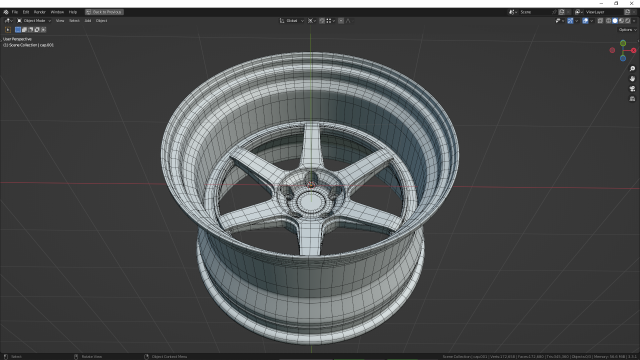Custom Wheel N2 3D Model in Parts of auto 3DExport