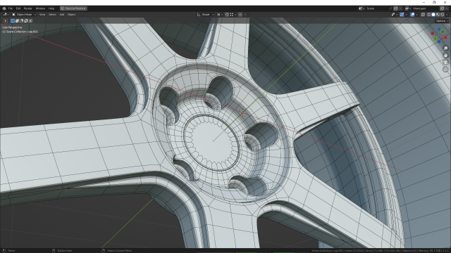 Custom Wheel N2 3D Model in Parts of auto 3DExport