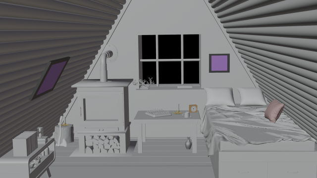 Cozy Hut Bedroom 3D Model in Bedroom 3DExport