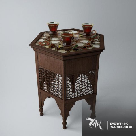 Arabic Props collection 3D Model in Living Room 3DExport