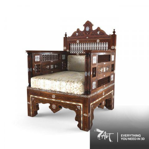 Arabic Props collection 3D Model in Living Room 3DExport