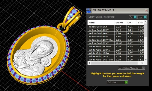 Maria pendant 021 3D Print Model in Pendants 3DExport