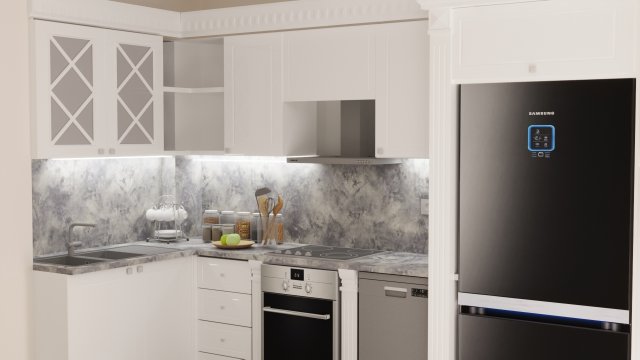 Kitchen 3D Model in Kitchen 3DExport