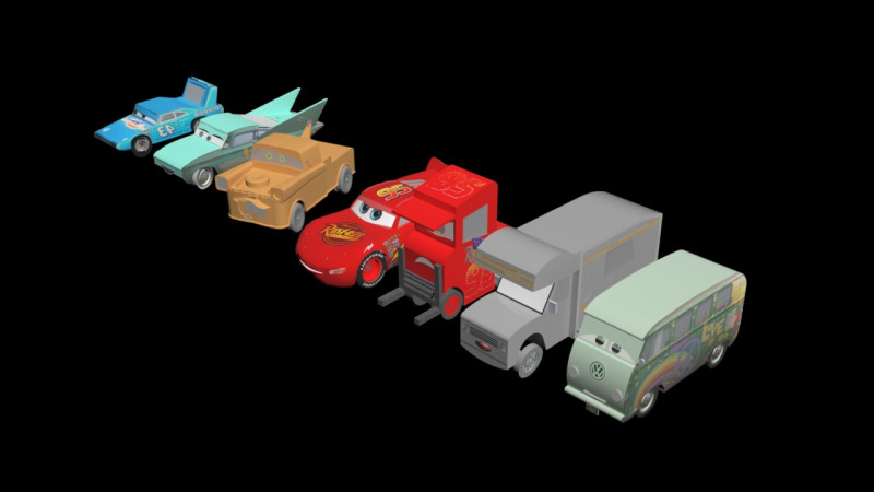 Pixar Cars 3D Model in Fantasy 3DExport