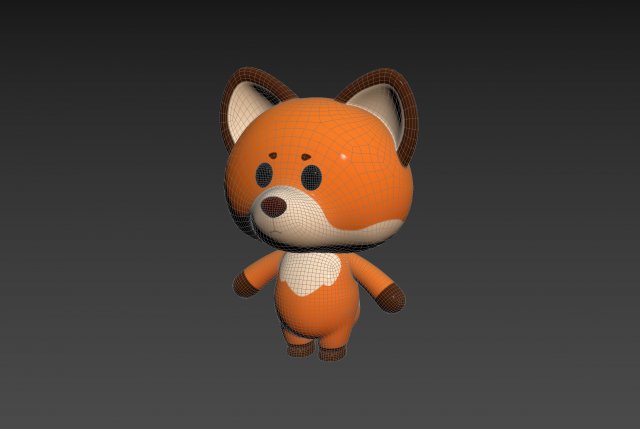 Character131 Rigged Fox 3D Model in Cartoon 3DExport