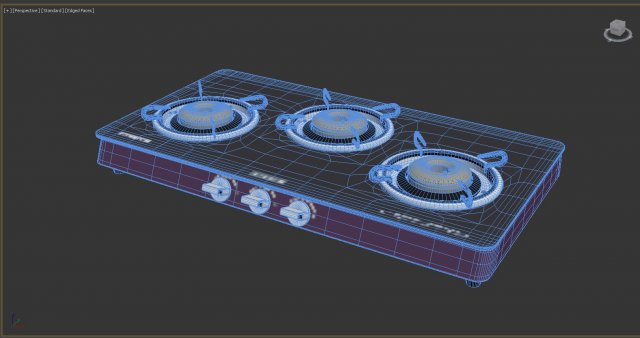 Burner Gas Stove 3D Model in Kitchen 3DExport