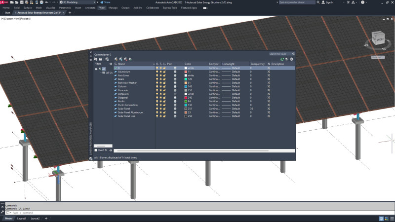 Autocad - Solar Energy Structure 3D Model in Other 3DExport