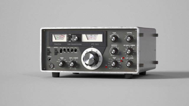 Ham Radio Transceiver Yaesu FT-101 3D Model in Audio 3DExport