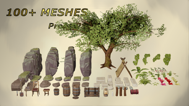 Stylized Props Pack - over 100 QUALITY MESHES 3D Model in Miscellaneous ...