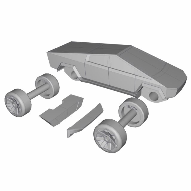 Tesla Cybertruck 1-64 Scale Full 3D Print Model 3D Print Model in ...