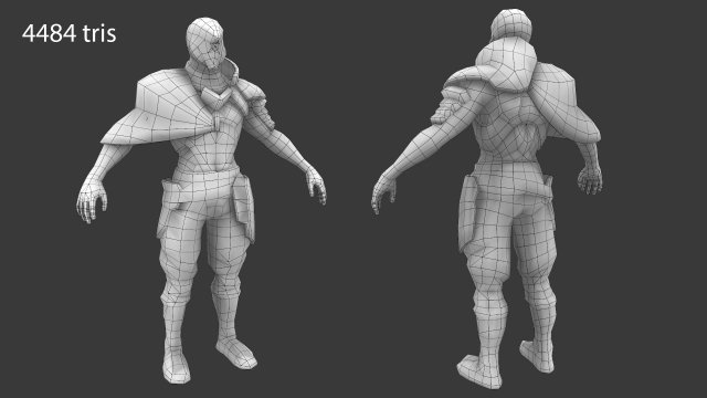 Stylized samurai from the first and third person Low-poly Modelo 3D in ...