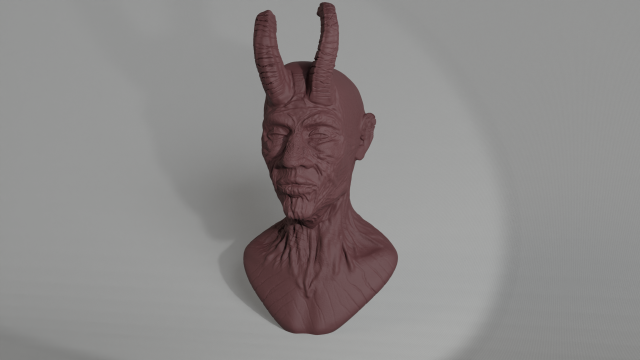 Tired devil bust 3D Print Model in Sculpture 3DExport