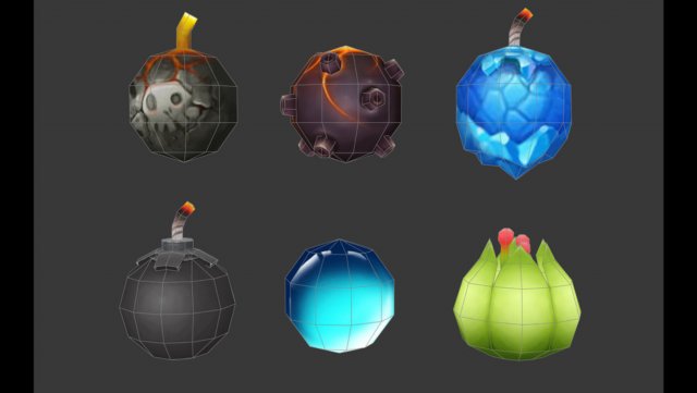 Pipe Bomb 1 Hand-Painted Game Assets Low-poly 3D Model in Armor 3DExport