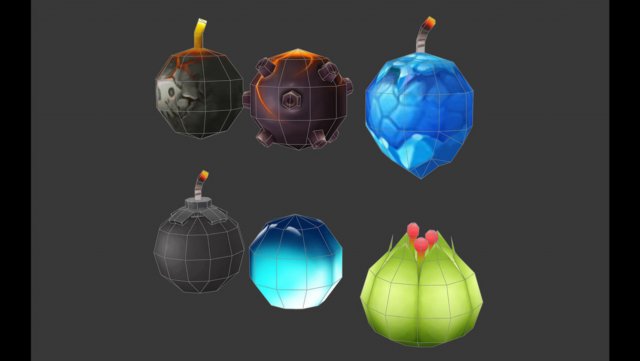 Pipe Bomb 1 Hand-Painted Game Assets Low-poly 3D Model in Armor 3DExport