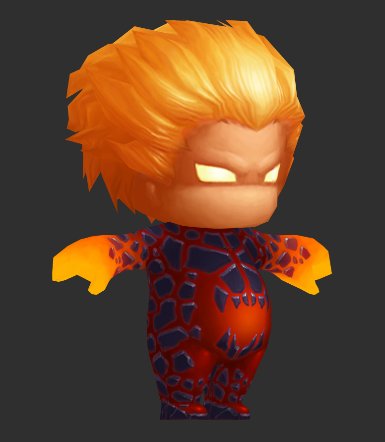 Fire Man 3 Hand-Painted Low-Poly 3D Game Assets 3D Model in Cartoon ...