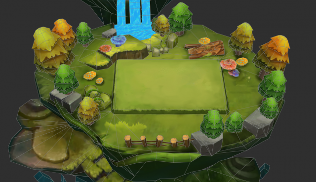 Waterfall Map Hand-Painted Game Assets 3D Model in Game Assets 3DExport