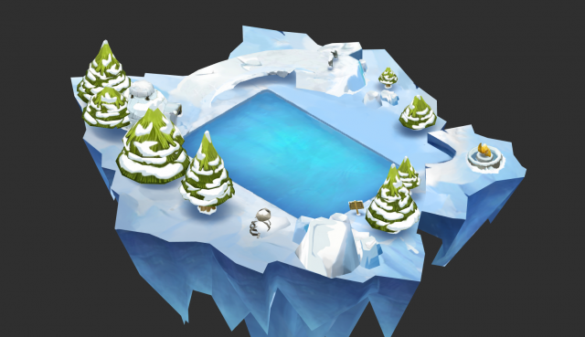 Ice Map Hand-Painted Game Assets 3D Model in Game Assets 3DExport