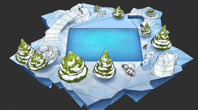 Ice Map Hand-Painted Game Assets 3D Model in Game Assets 3DExport