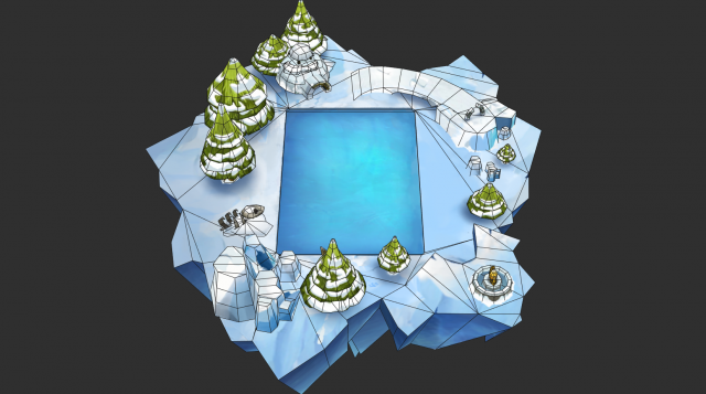 Ice Map Hand-Painted Game Assets 3D Model in Game Assets 3DExport