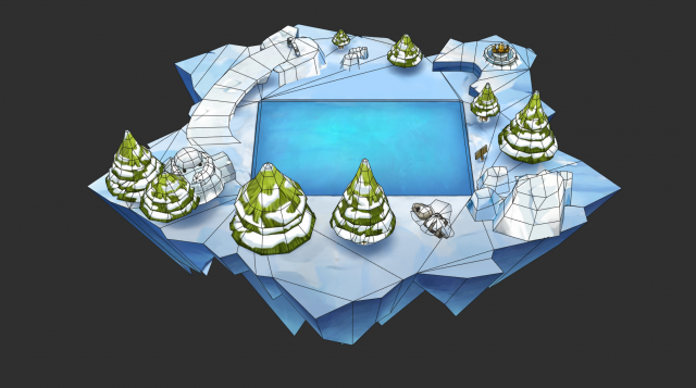 Ice Map Hand-Painted Game Assets 3D Model in Game Assets 3DExport