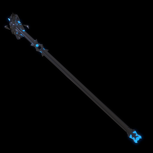 Blue Staff Highpoly Model 3D Model in Armor 3DExport