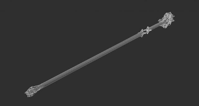 Blue Staff Highpoly Model 3D Model in Armor 3DExport