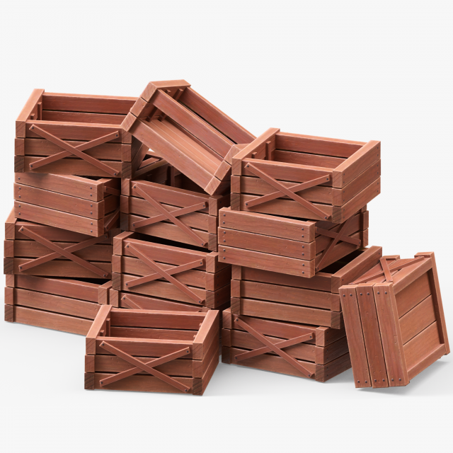 Wooden Boxes 3D Model in Other 3DExport