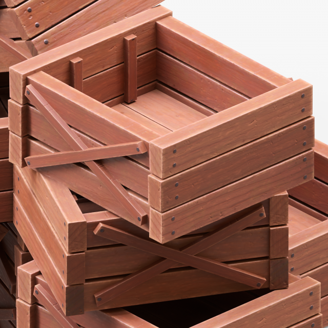 Wooden Boxes 3D Model in Other 3DExport