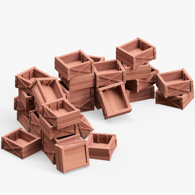 Wooden Boxes 3D Model in Other 3DExport
