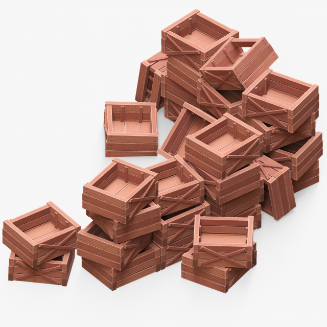 Wooden Boxes 3D Model in Other 3DExport