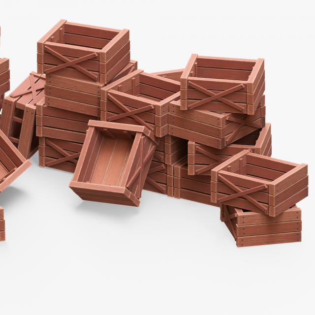Wooden Boxes 3D Model in Other 3DExport
