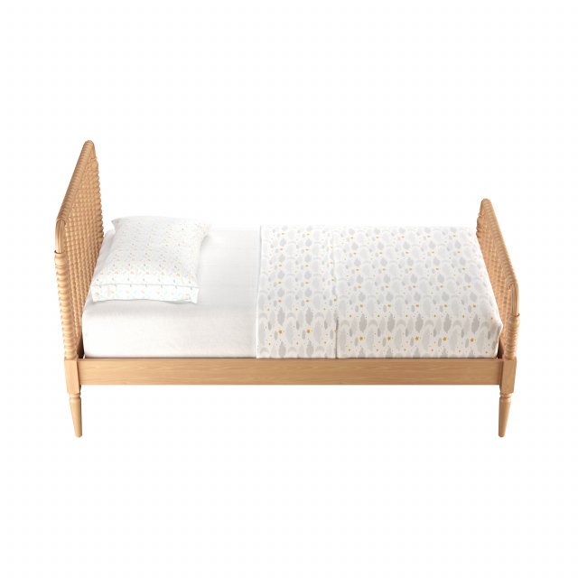 Jenny Lind Kids Maple Wood Spindle Twin Bed 3D Model in Bedroom 3DExport