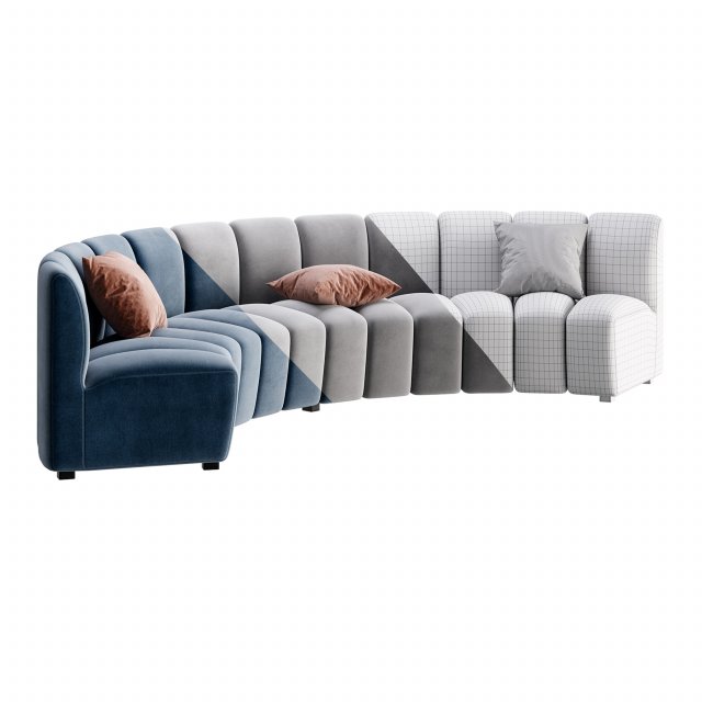 Lando modular curved seat Modelo 3D in Sofá 3DExport