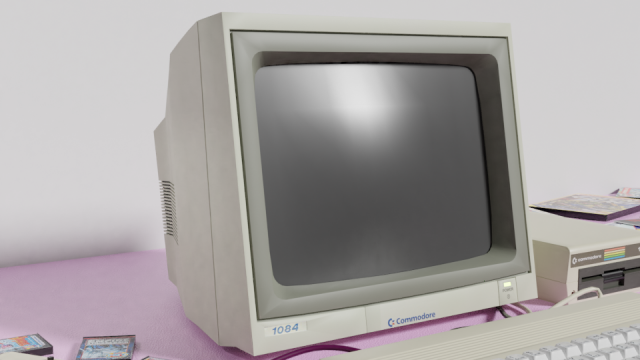 Commodore 64 c new model complete scene 3D Model in Computer 3DExport