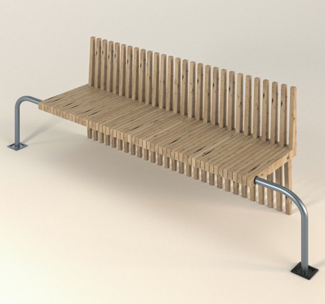 Rotatable wooden parametric bench 3D Model in Outdoor items 3DExport