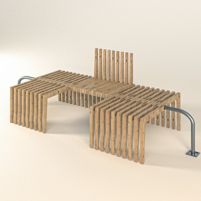 Rotatable wooden parametric bench 3D Model in Outdoor items 3DExport