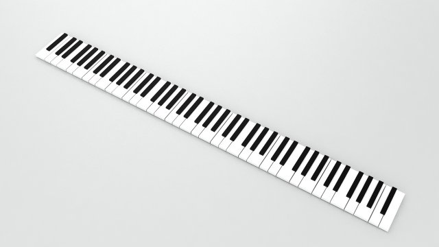 Piano Key 3D Model in Piano 3DExport