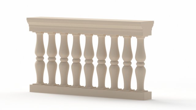 Classical Balustrade 3D Model in Environment 3DExport