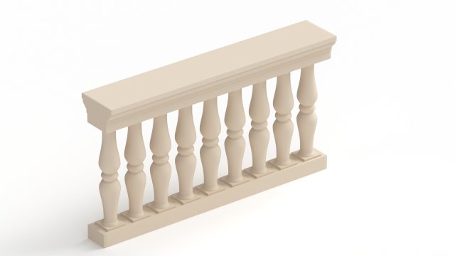 Classical Balustrade 3D Model in Environment 3DExport
