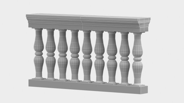 Classical Balustrade 3D Model in Environment 3DExport