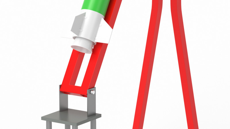 Qassam 1 Rocket with launcher 3D Model in Rocket Launchers 3DExport